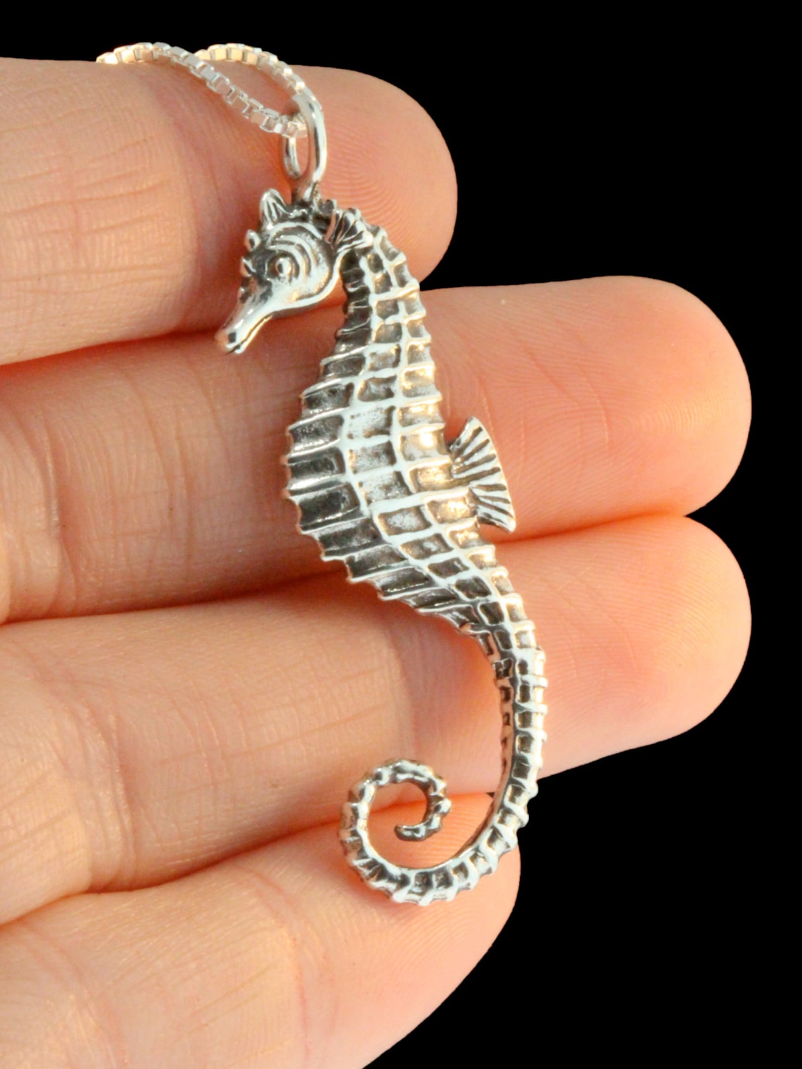Seahorse Necklace Silver Seahorse Charm Seahorse Pendant - Etsy