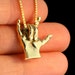 ASL Jewelry Love Sign Pendant 14k Gold Jewelry Sign Language Symbol of ...