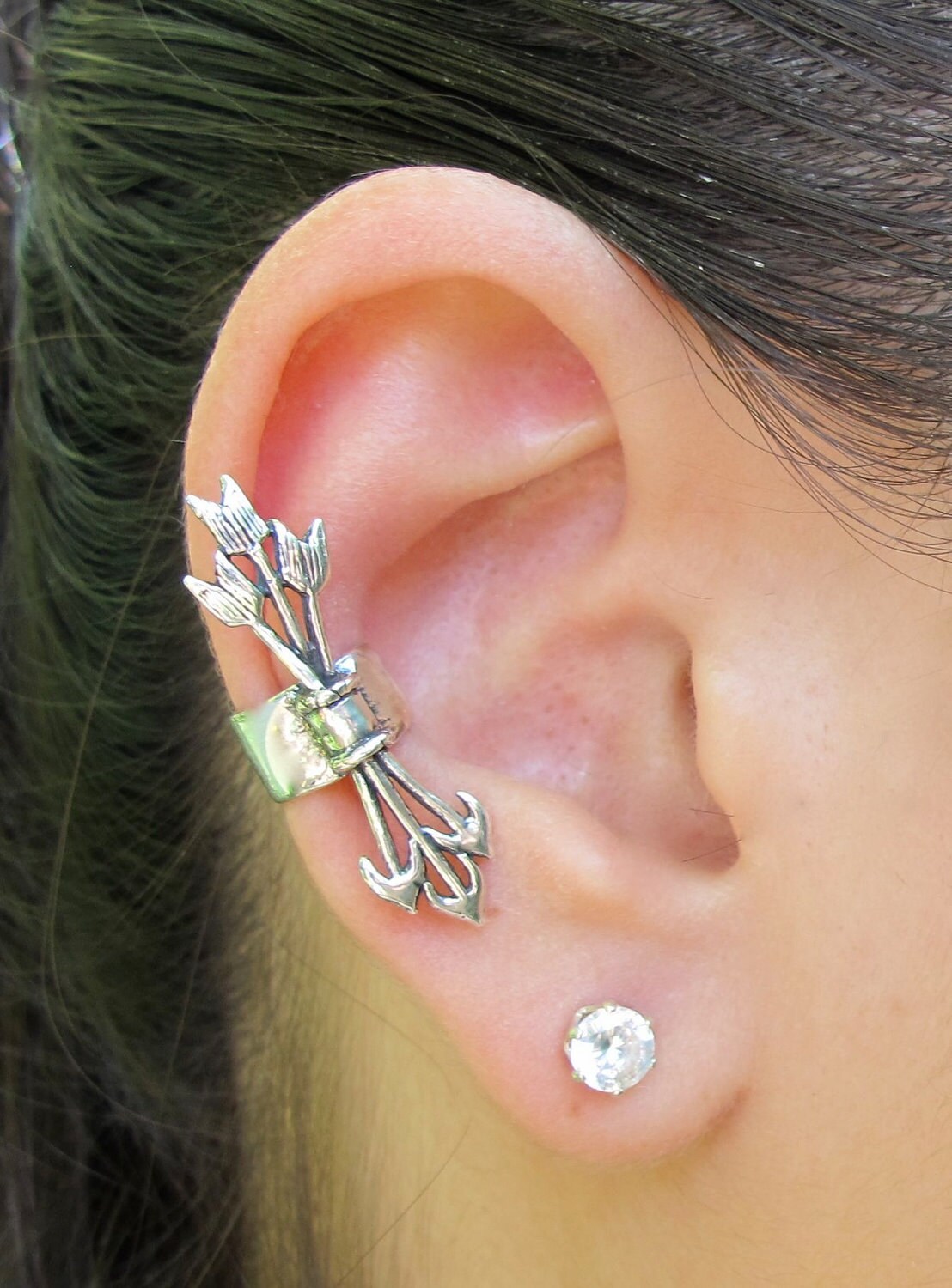 Bohemian Style Sterling Silver Arrow Ear Cuff Single Cuff or - Etsy