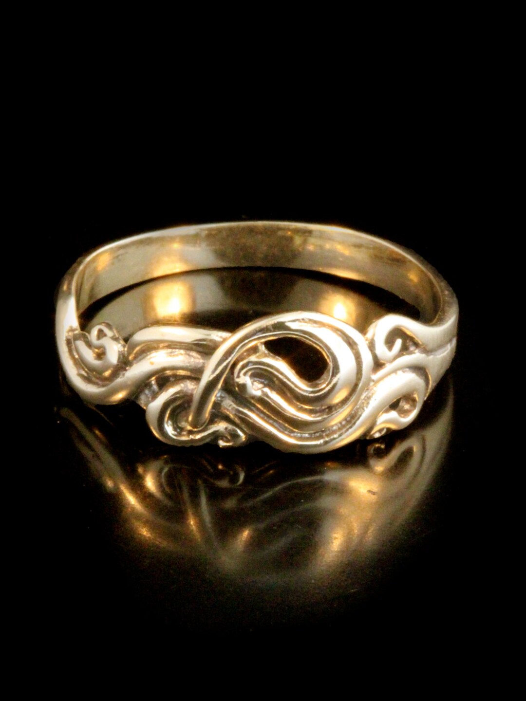 Gold Wave Ring - Abstract Ring - Swirl Ring - 14k Wave Ring - Nouveau ...