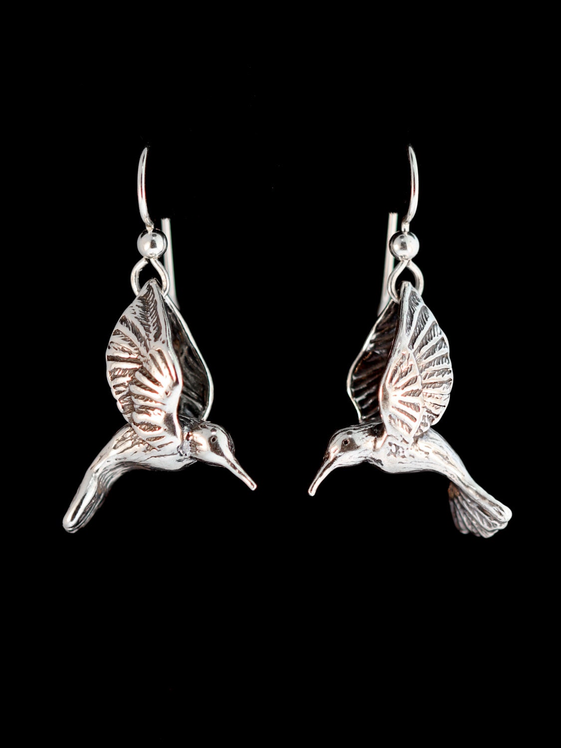 Hummingbird Earrings Silver Large Hummingbird Earrings - Etsy