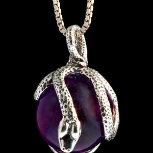 Python Snake Orb Pendant - Sterling Silver - Snake Jewelry - Etsy