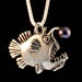 Angler Fish Necklace Fish Charm Fish Pendant With Black Pearl Angler ...
