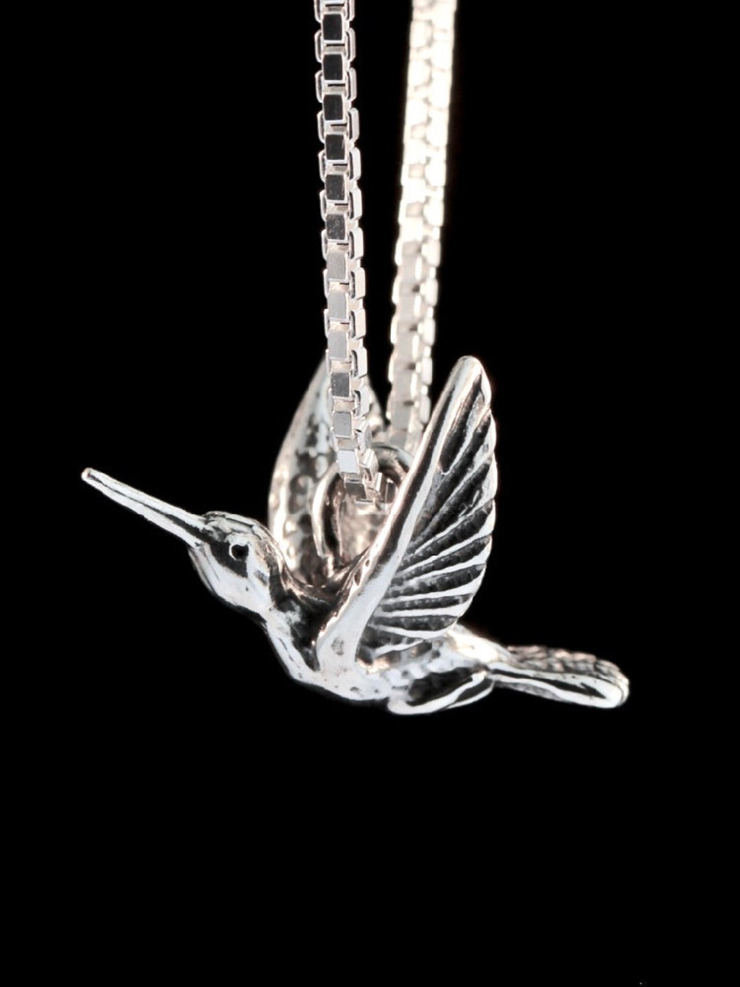Flitting Hummingbird Charm Sterling Silver Hummingbird Pendant ...