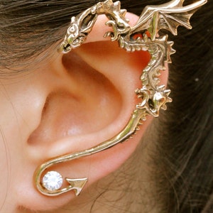 Classic Dragon Ear Wrap - Bronze - Non Pierced Gothic Ear Cuff - Etsy