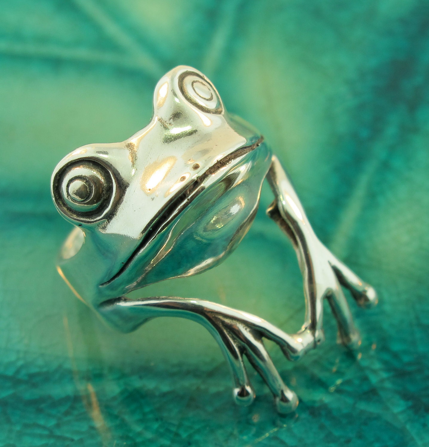 Tree Frog Ring Silver Tree Frog Ring Frog Jewelry Silver | Etsy