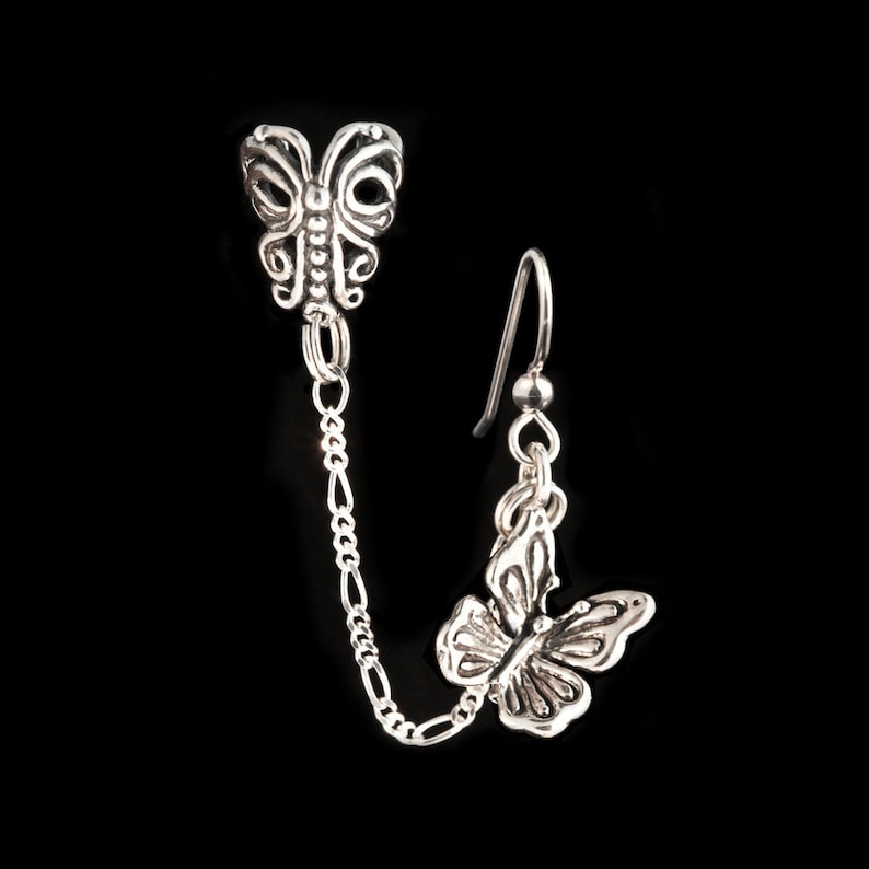 Butterfly Bajoran Ear Cuff Earrings Silver Butterfly Earrings - Etsy