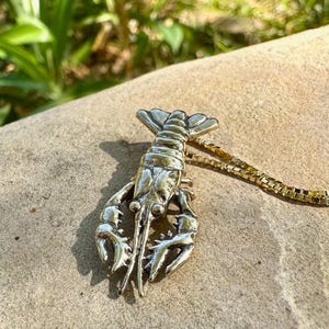 14k Gold Crawfish Necklace Fully Carved Crawfish Charm Crawfish Lover ...