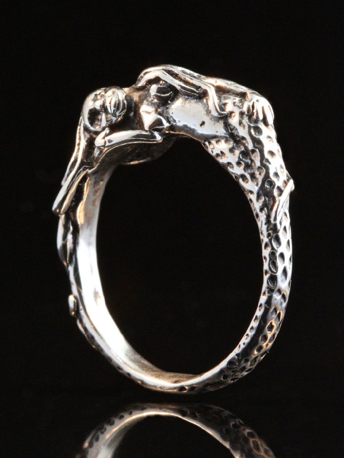 Mermaid Ring Silver Mermaid Sterling Silver Jewelry Laying - Etsy
