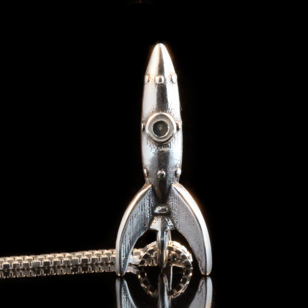 Rocket Charm Spaceship Necklace Alien Jewelry Rocketship Space Travel ...