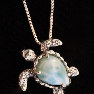 Sea Turtle Necklace Sea Turtle Pendant Seaturtle With Gemstone Necklace ...