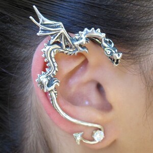 Dragon Ear Wrap Dragon Ear Cuff Dragon Earring Dragon Jewelry Silver ...