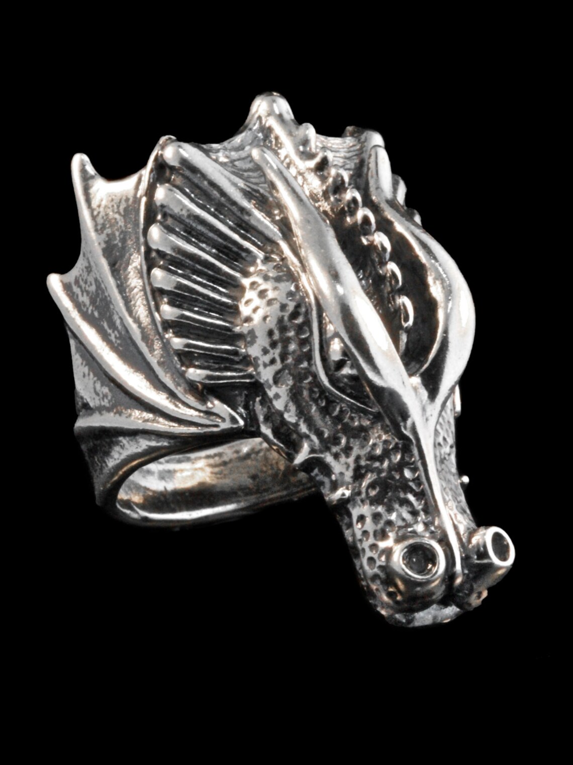 Valor Dragon Ring - Sterling Silver - Ashen Wyrm Ring - Etsy