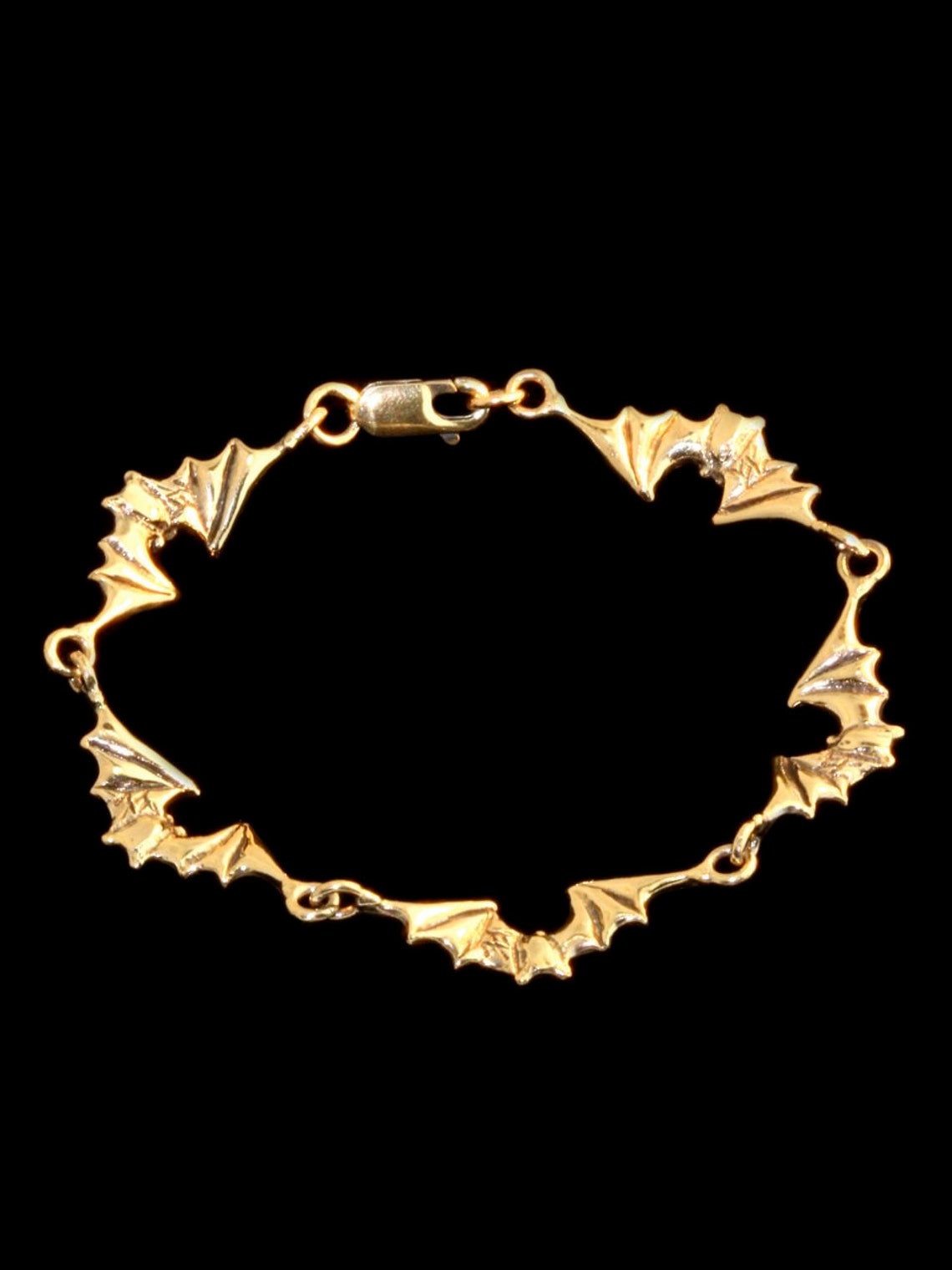 Bat Bracelet Halloween Jewelry Gold Bats Link Bracelet Spooky - Etsy