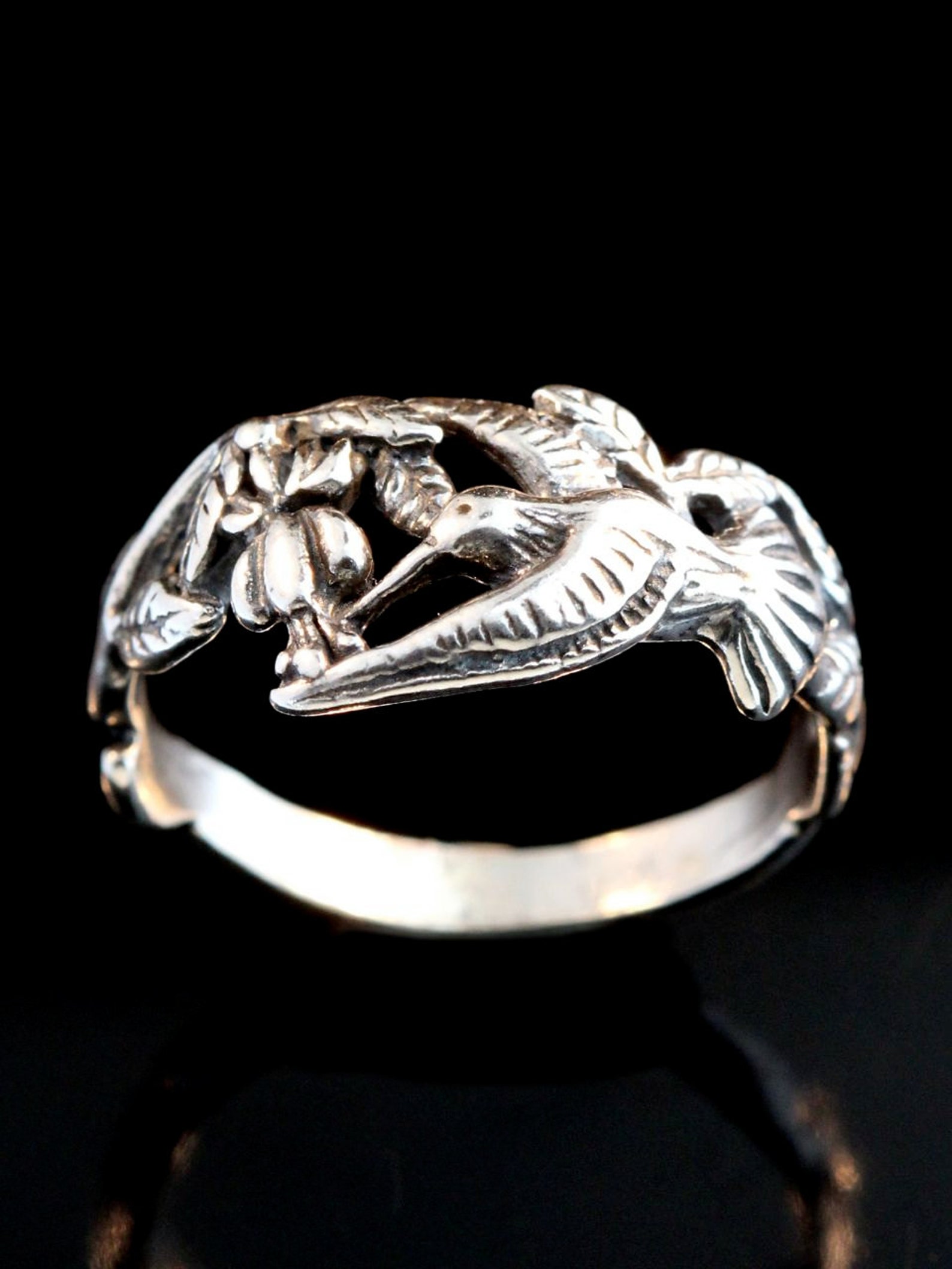 Hummingbird Ring Silver Bird Ring Bird Jewelry Hummingbird - Etsy