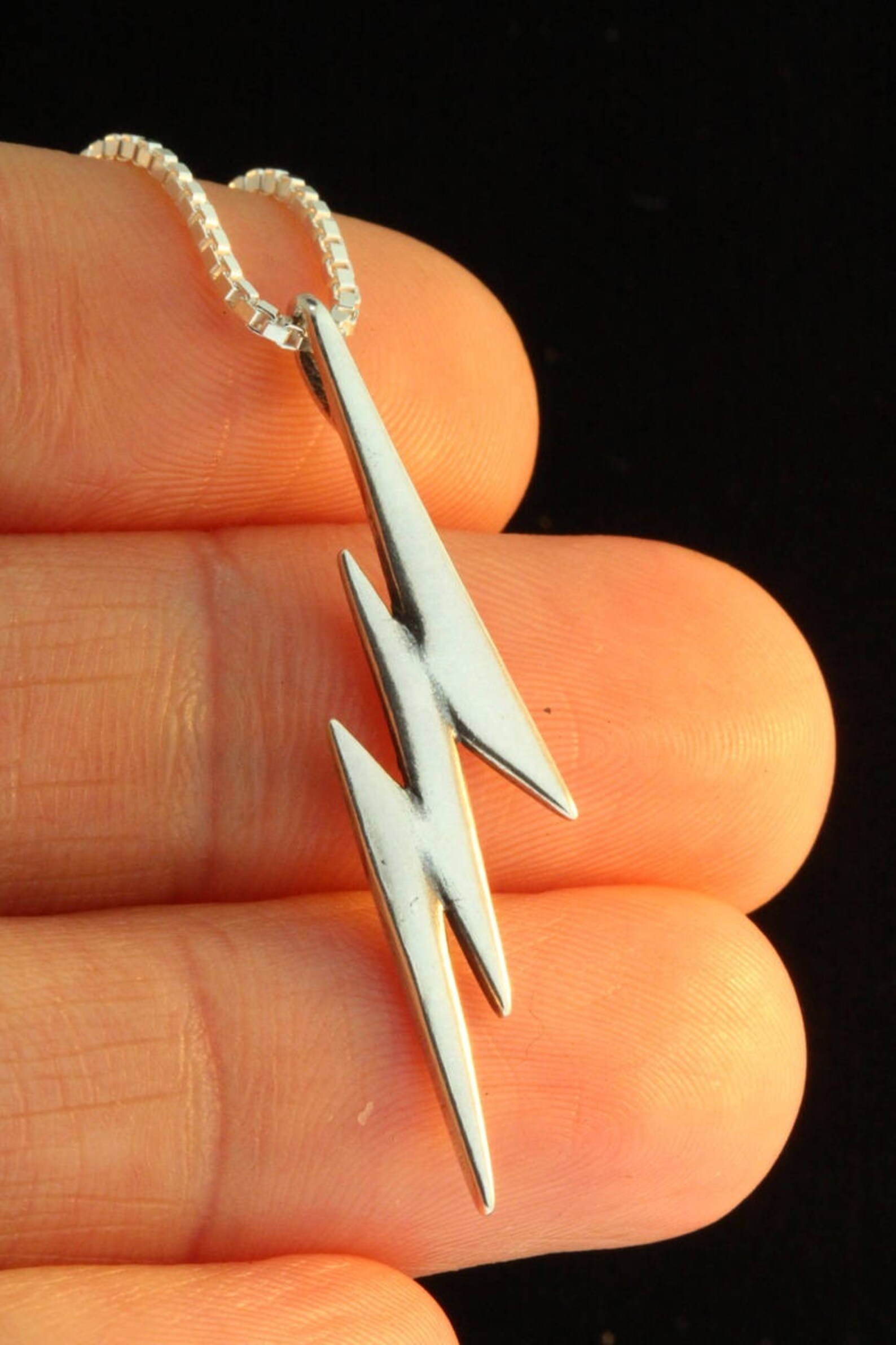 Lightning Bolt Charm - Sterling Silver - Thunder Storm Jewelry - Etsy