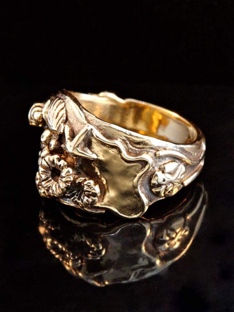 Tidepool Ring - Solid 14K Gold - Ocean Diver Beachcomber Band - Etsy