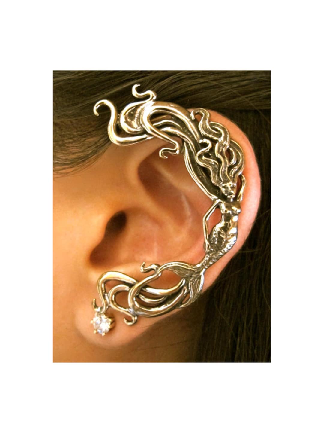 Mermaid Ear Wrap Bronze Mermaid Ear Cuff Siren Mermaid Jewelry Mermaid ...