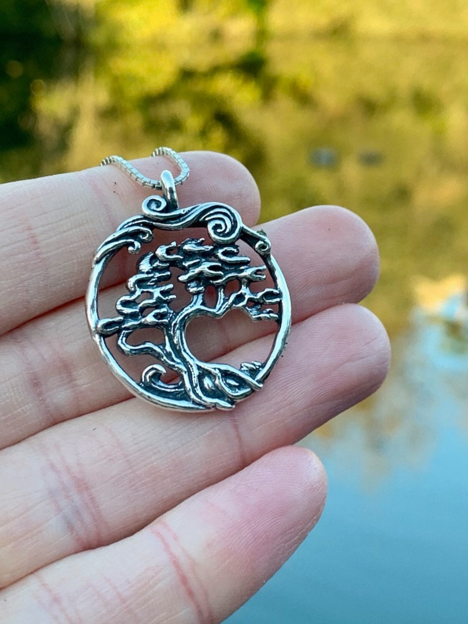 Silver Tree Necklace Silver Cypress Tree Charm Cypress Tree Jewelry ...