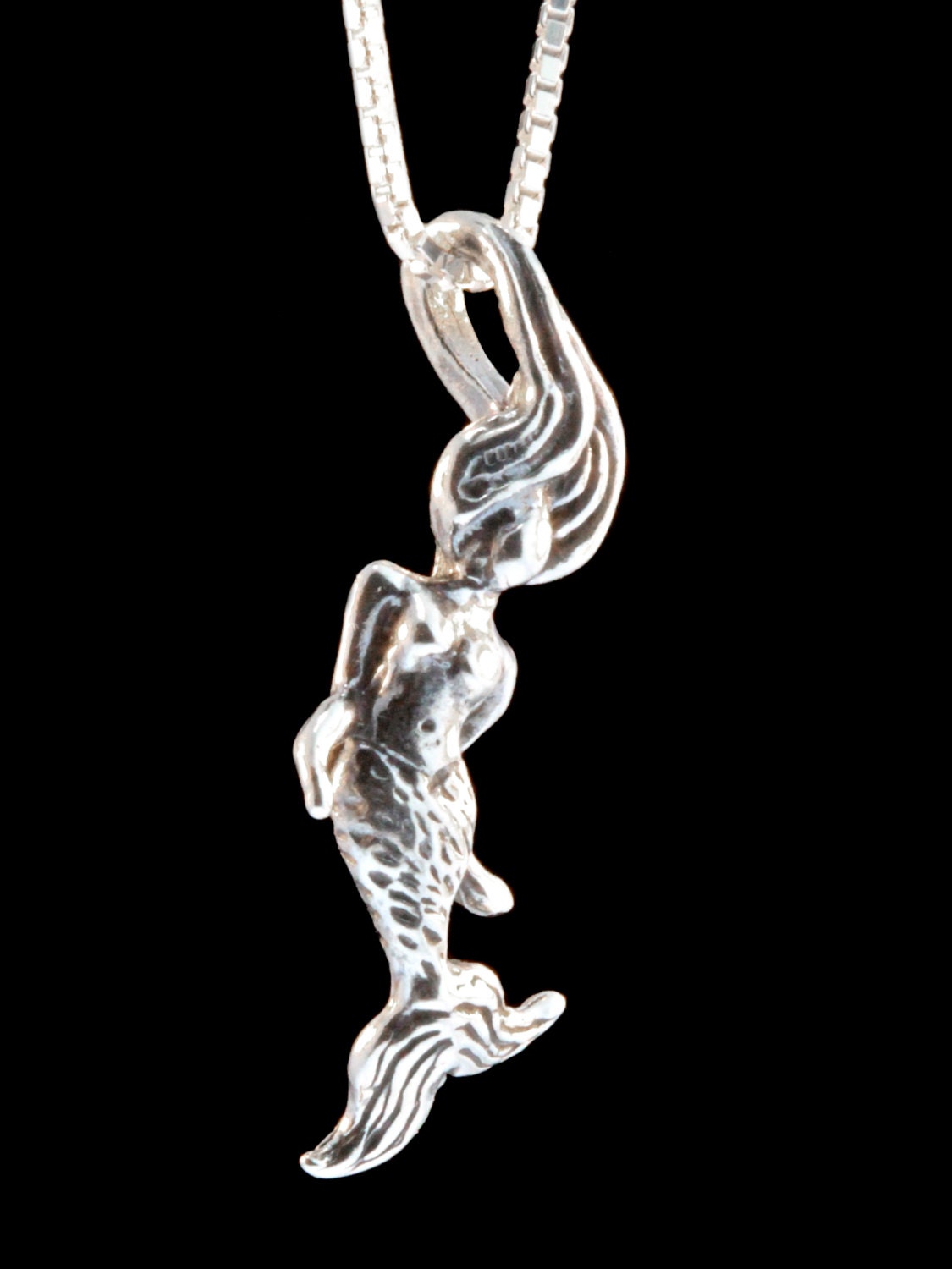 Mermaid Charm Silver Mermaid Pendant Mermaid Necklace Mermaid Jewelry ...