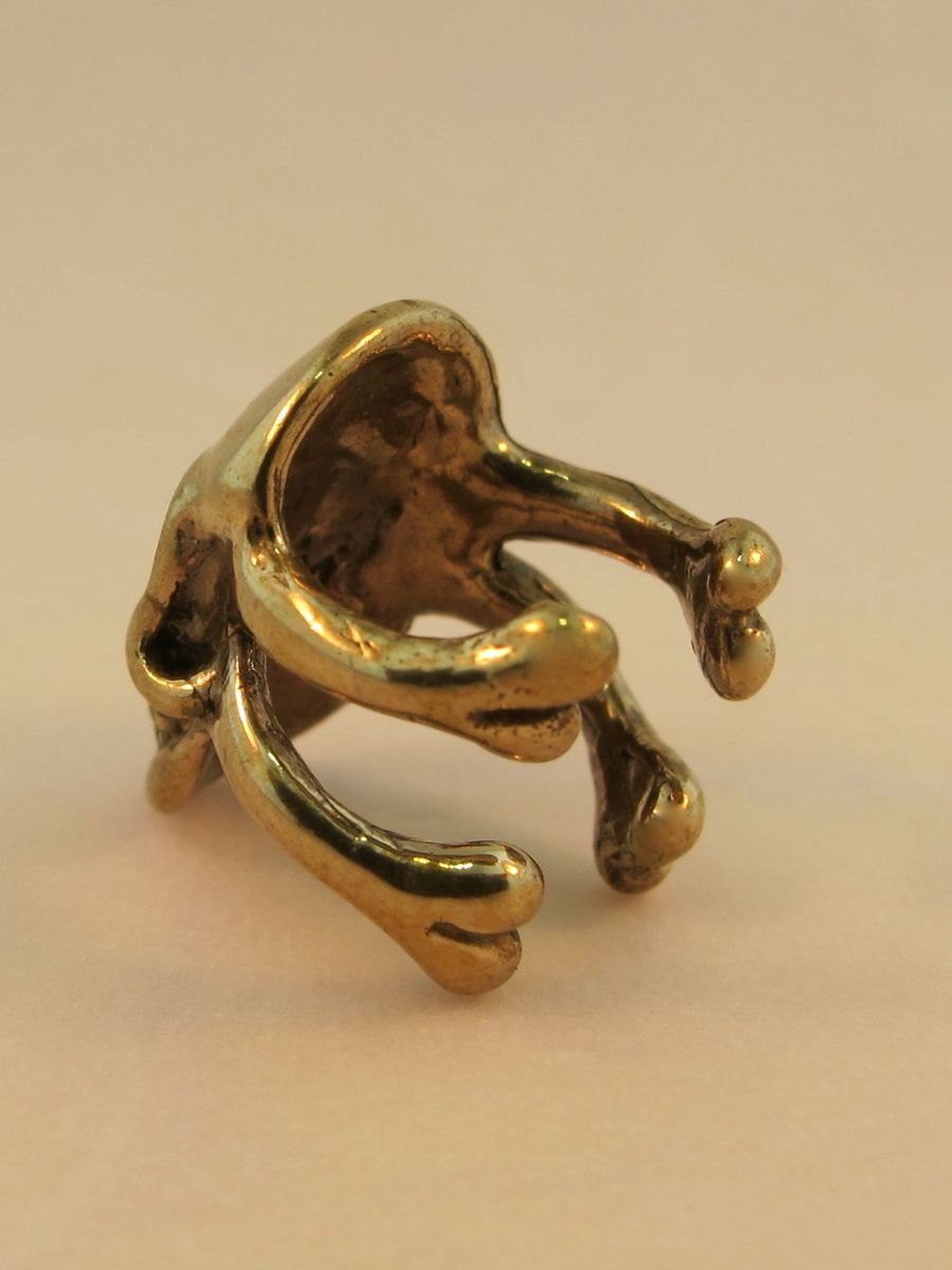 Skull Ear Cuff Bronze Skull Earring Skull and Crossbone Ear - Etsy