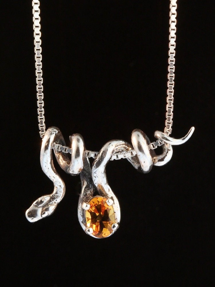 Snake Necklace Silver Snake Charm Snake Pendant Vine Snake | Etsy