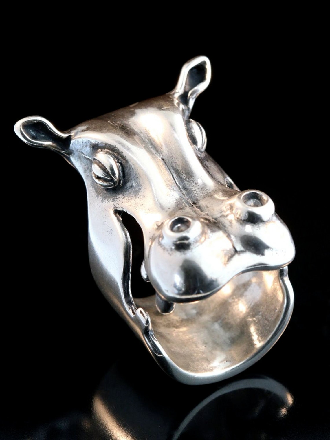 Hippo Jewelry Hippopotamus Ring Henrietta Hippo Ring Silver | Etsy