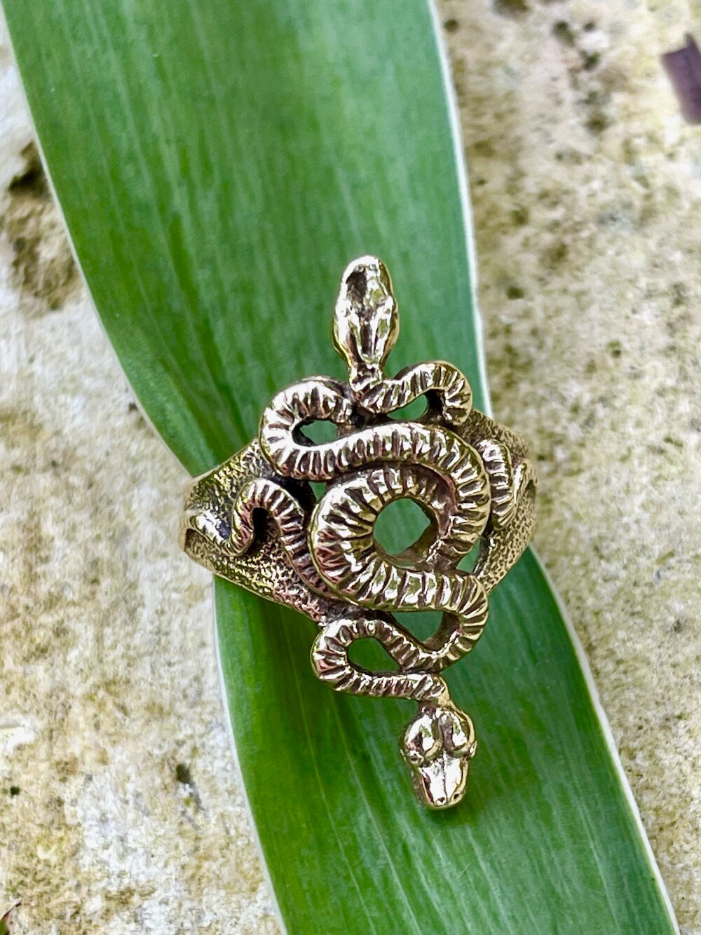 14k Gold Snake Ring Alpha Omega Snake Ring 14k Gold Alpha | Etsy