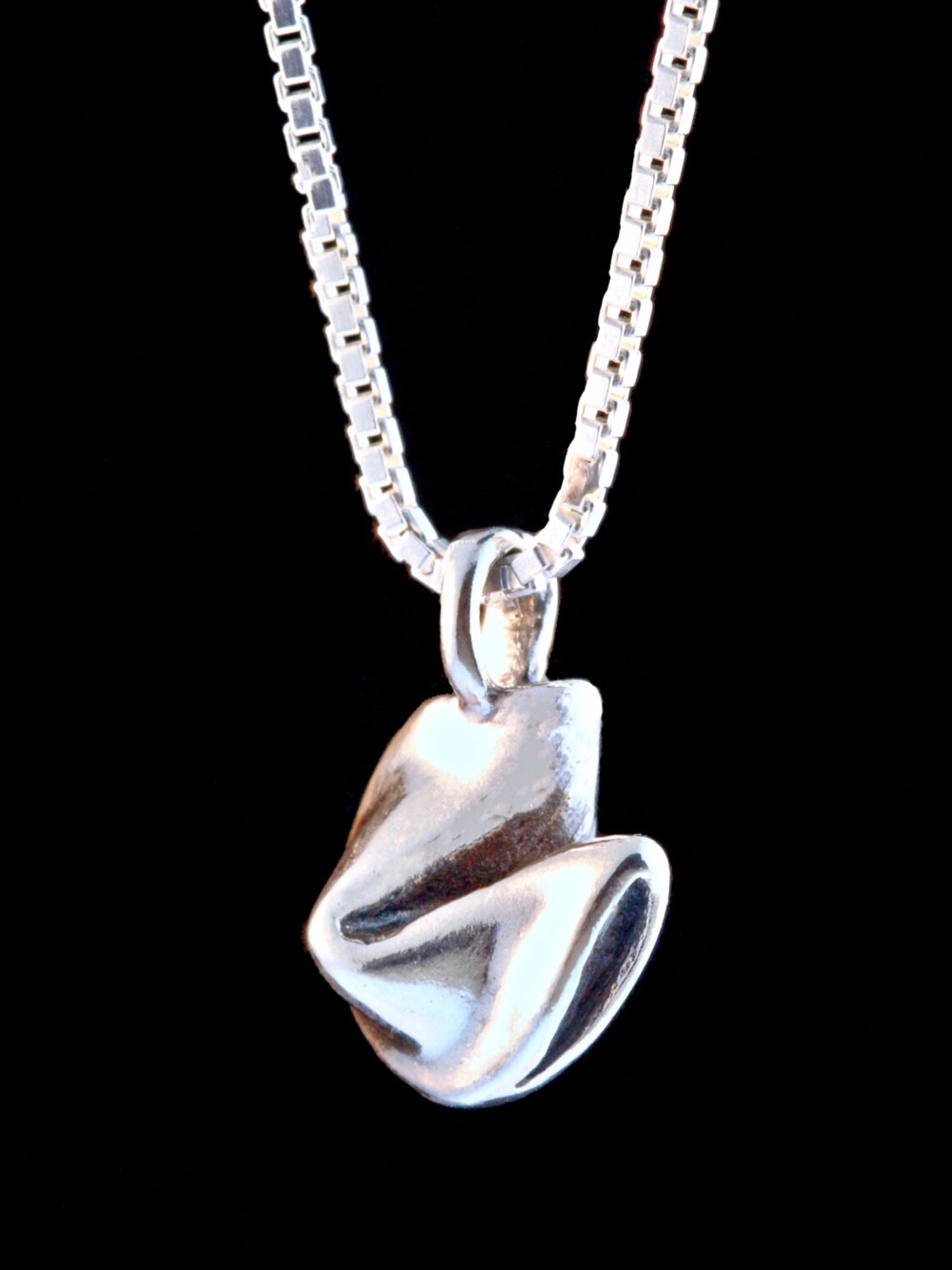 Fortune Cookie Necklace Silver Fortune Cookie Charm Cookie - Etsy