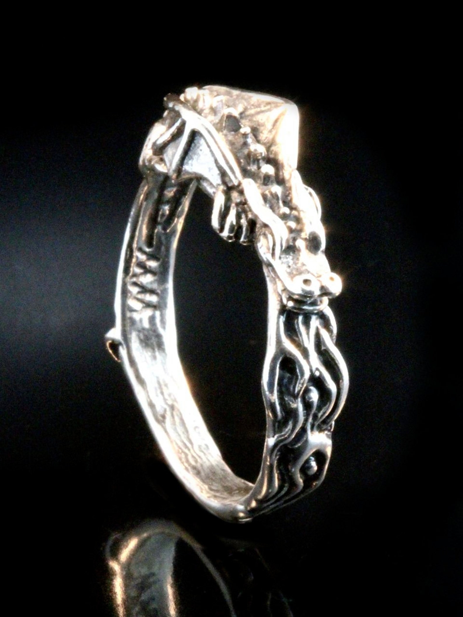 Silver Dragon Ring Flame Dragon Silver Pinky Ring Thumb Ring | Etsy