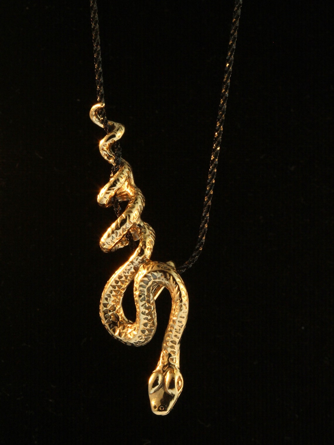 Bronze Snake Pendant Python Snake Bronze Snake Necklace Serpent ...