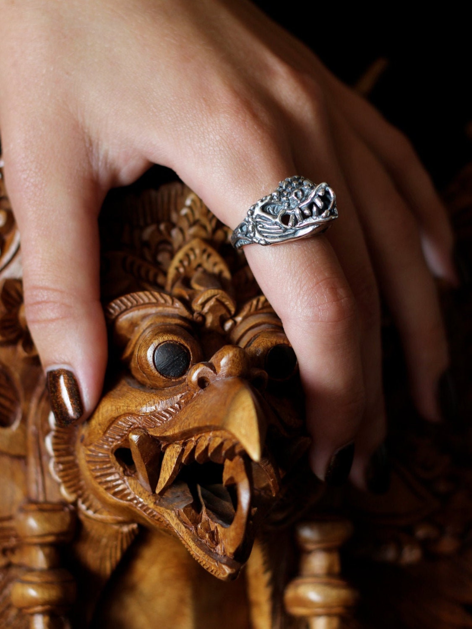 Garuda Ring in Sterling Silver - Indonesian Guardian Deity Jewelry ...