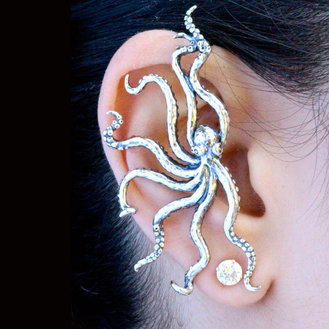 Octopus Ear Wrap Octopus Ear Cuff Ocean Jewelry Octopus Earring Non ...