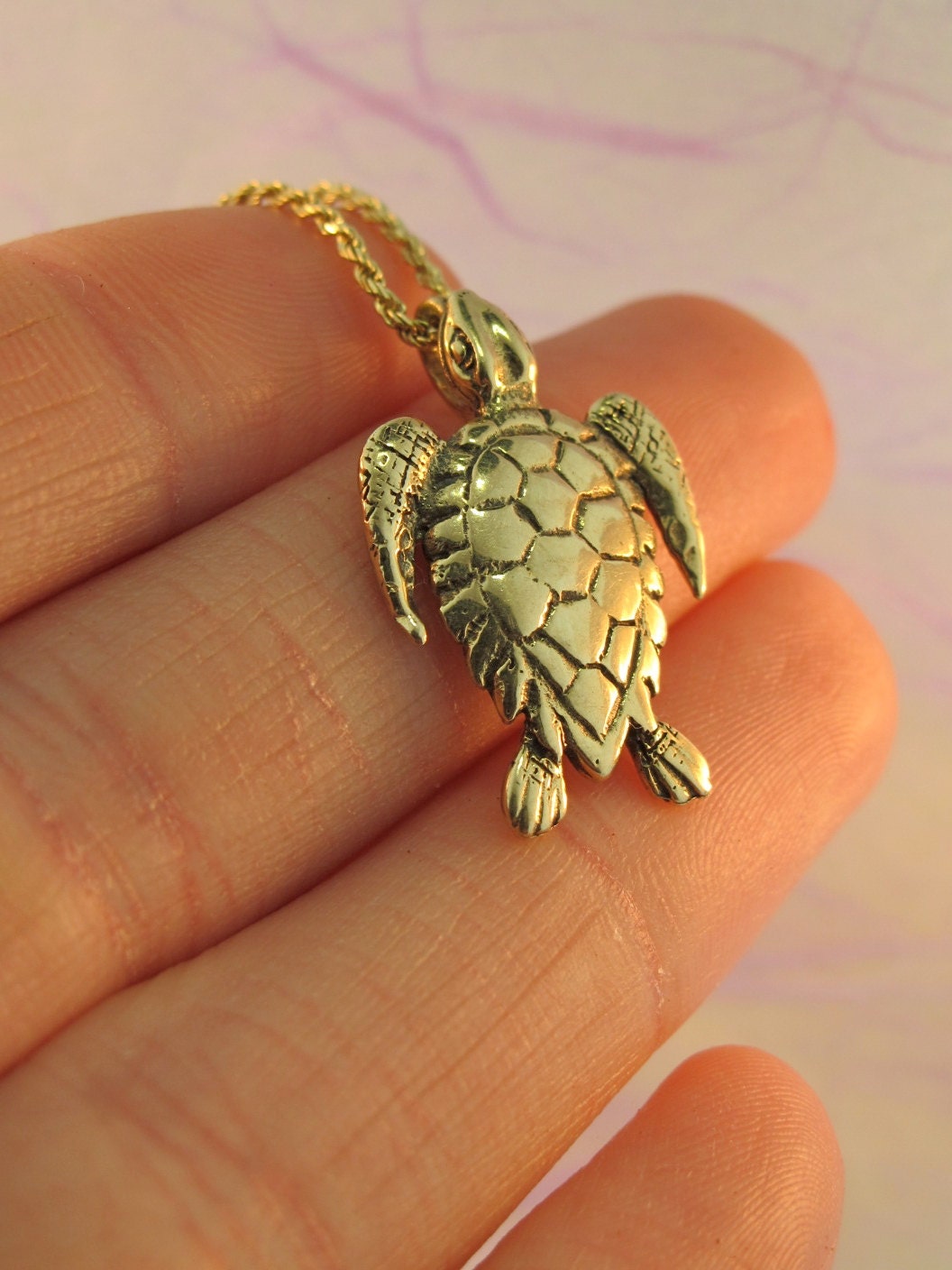 Sea Turtle Necklace Gold Sea Turtle Necklace Sea Turtle Charm | Etsy