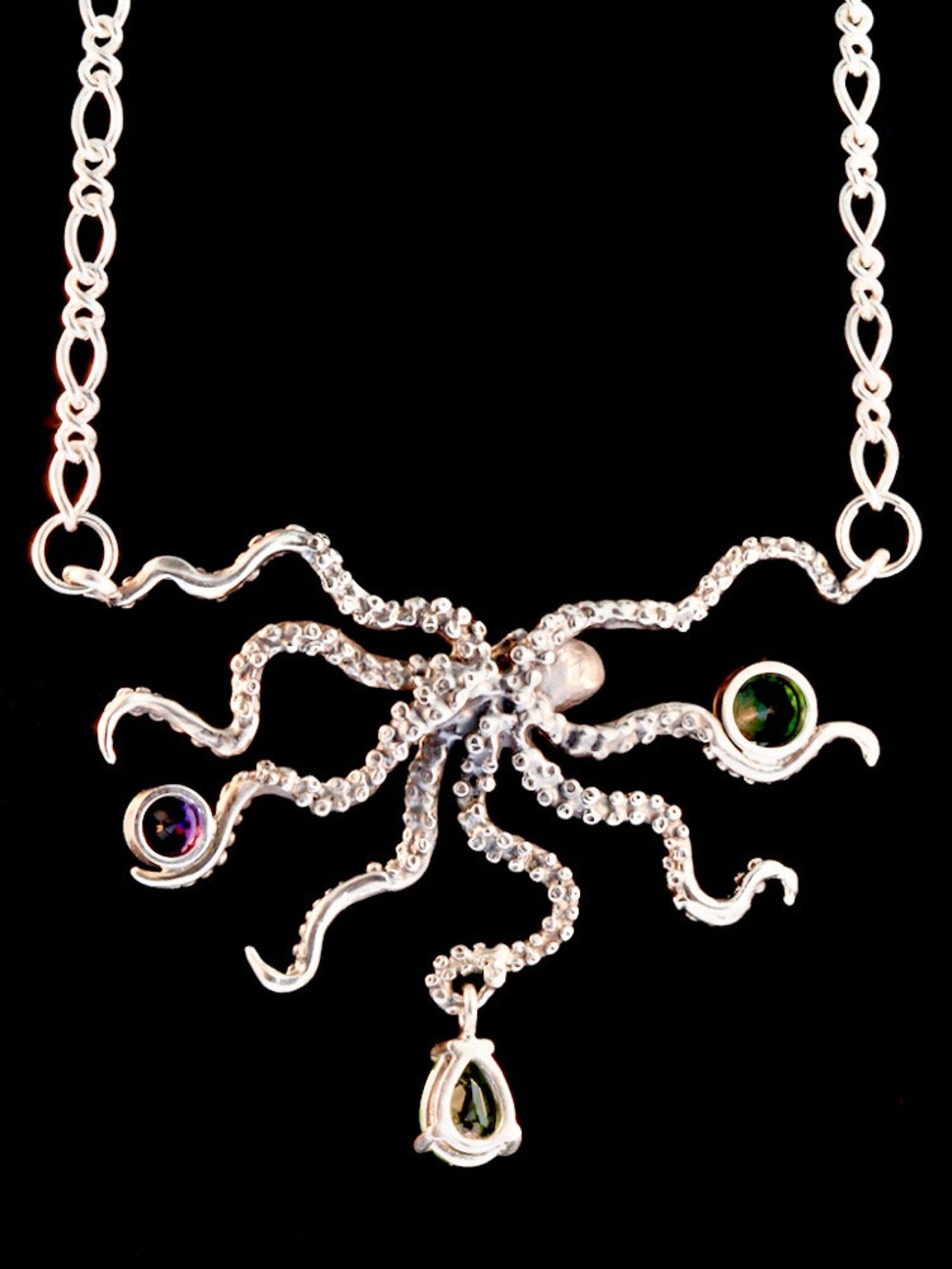 Octopus Necklace Kraken Jewelry Octopus Neckpiece With Jeweled | Etsy