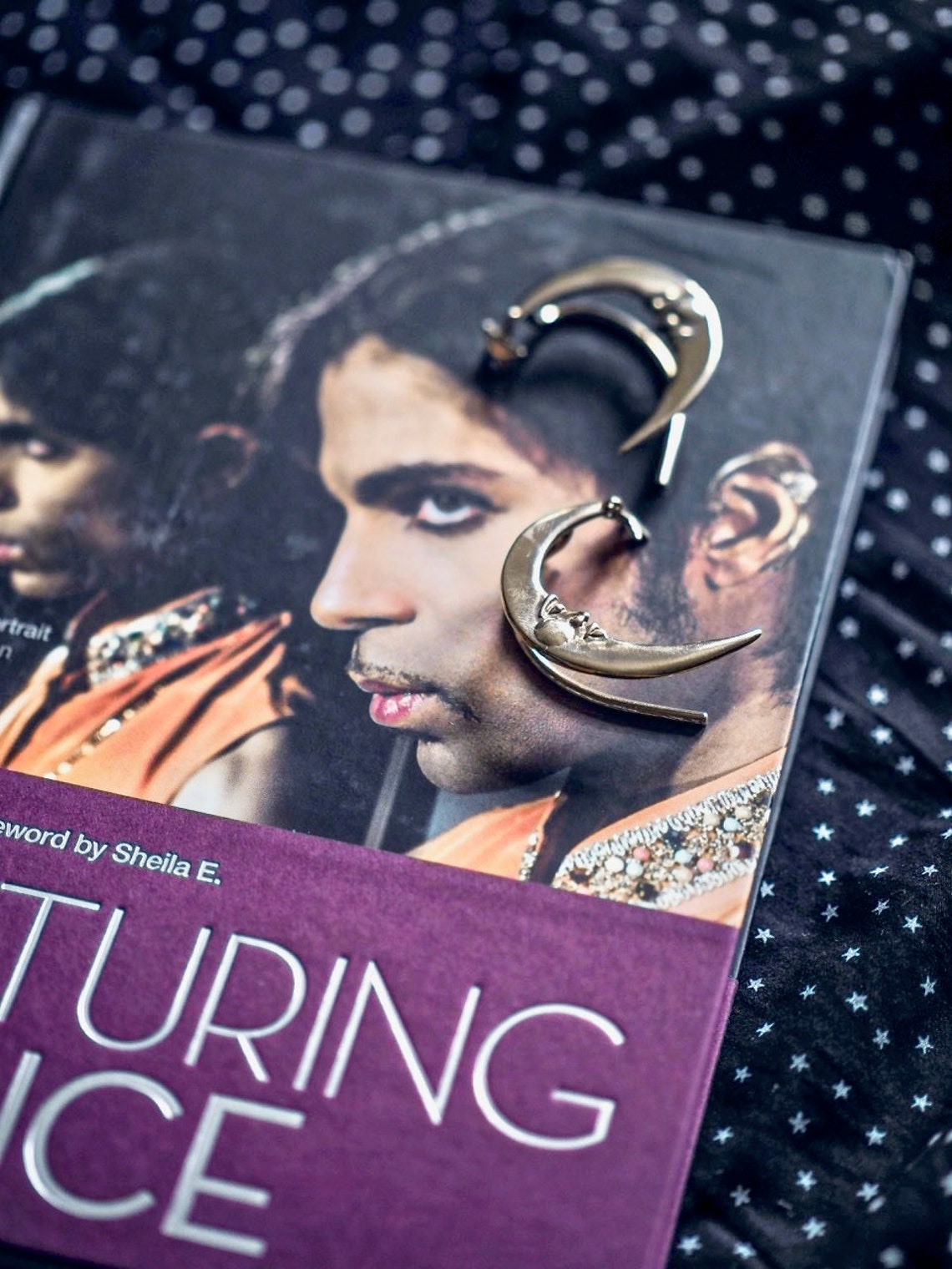 Crescent Moon Ear Wrap 14K Gold Prince Ear Wrap Moon Ear Cuff - Etsy