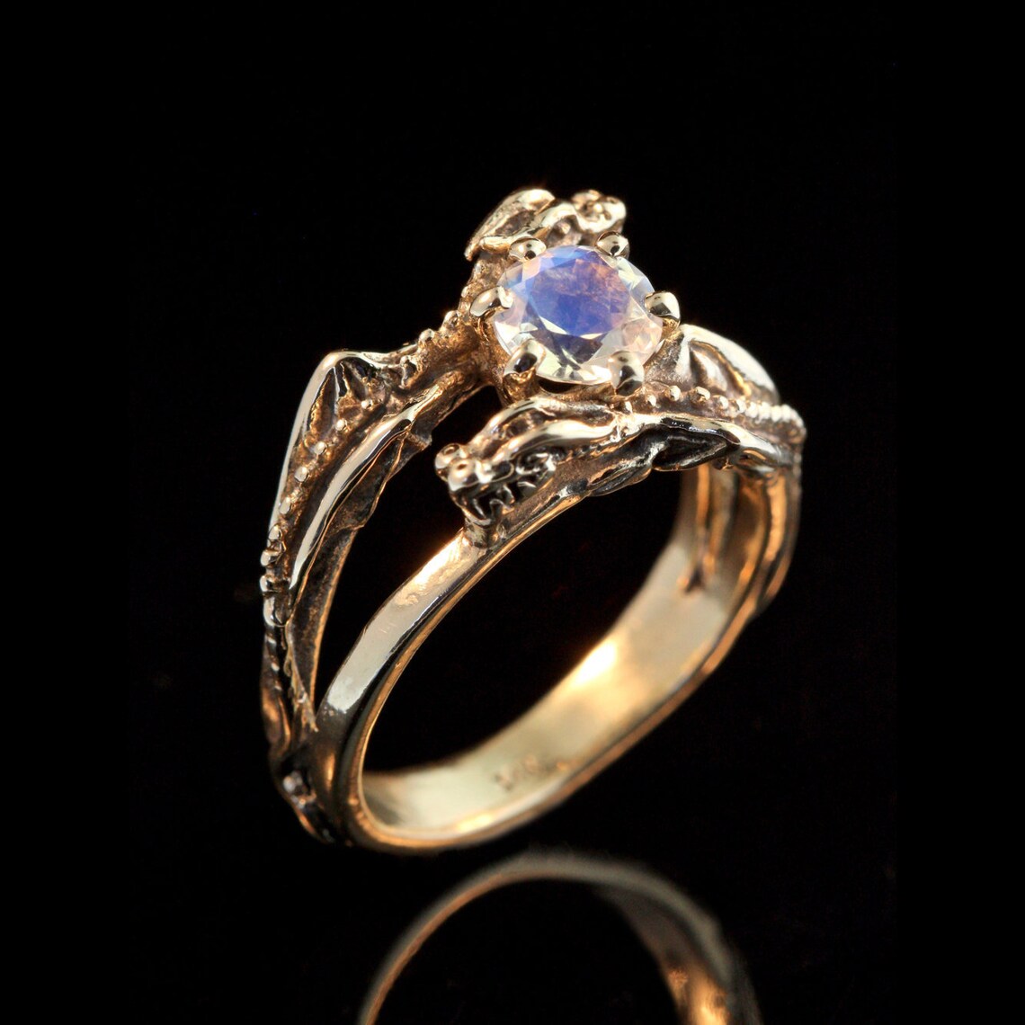 Dragon Ring Gold 14K Gold Double Dragon Eternity Ring With - Etsy