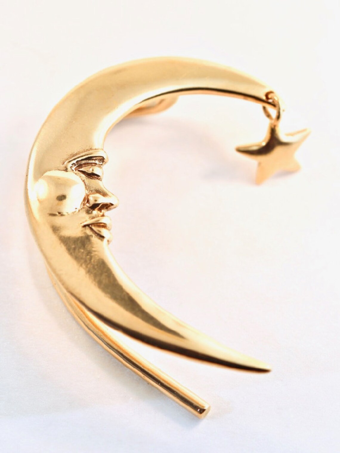 Crescent Moon Ear Wrap 14K Gold Prince Ear Wrap Moon Ear Cuff - Etsy