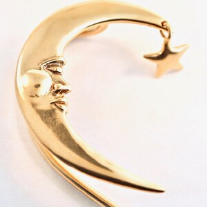Crescent Moon Ear Wrap 14K Gold Prince Ear Wrap Moon Ear Cuff Celebrity ...