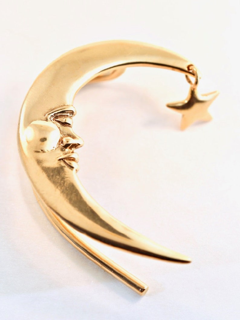 Crescent Moon Ear Wrap 14K Gold Prince Ear Wrap Moon Ear Cuff - Etsy