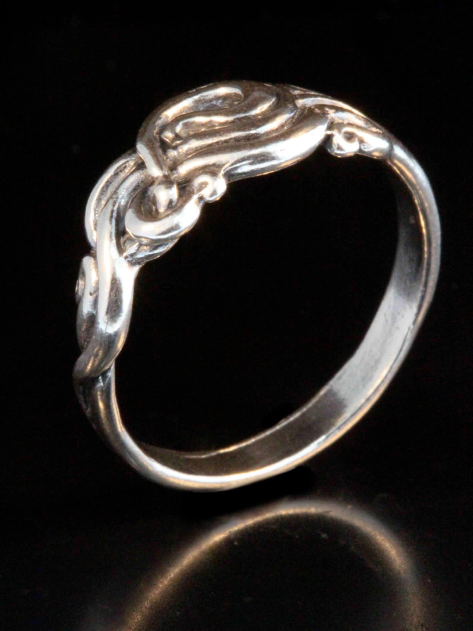 Sterling Silver Ring Swirl Ring Wave Ring Nouveau Swirl Ring Wave ...