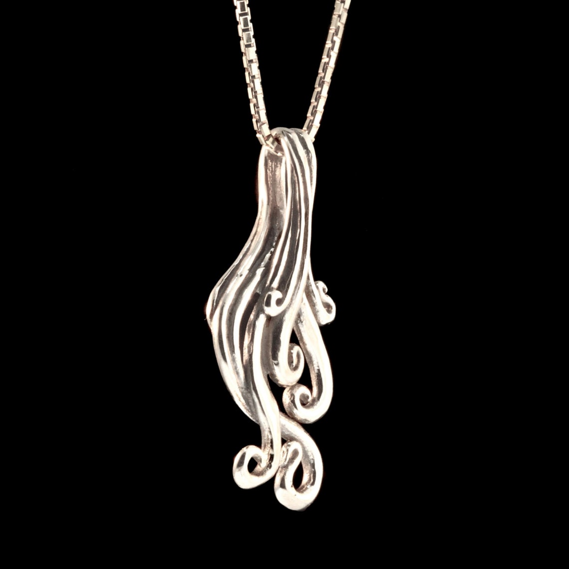 Cascade Pendant - Sterling Silver - Abstract Art Nouveau Jewelry - Etsy