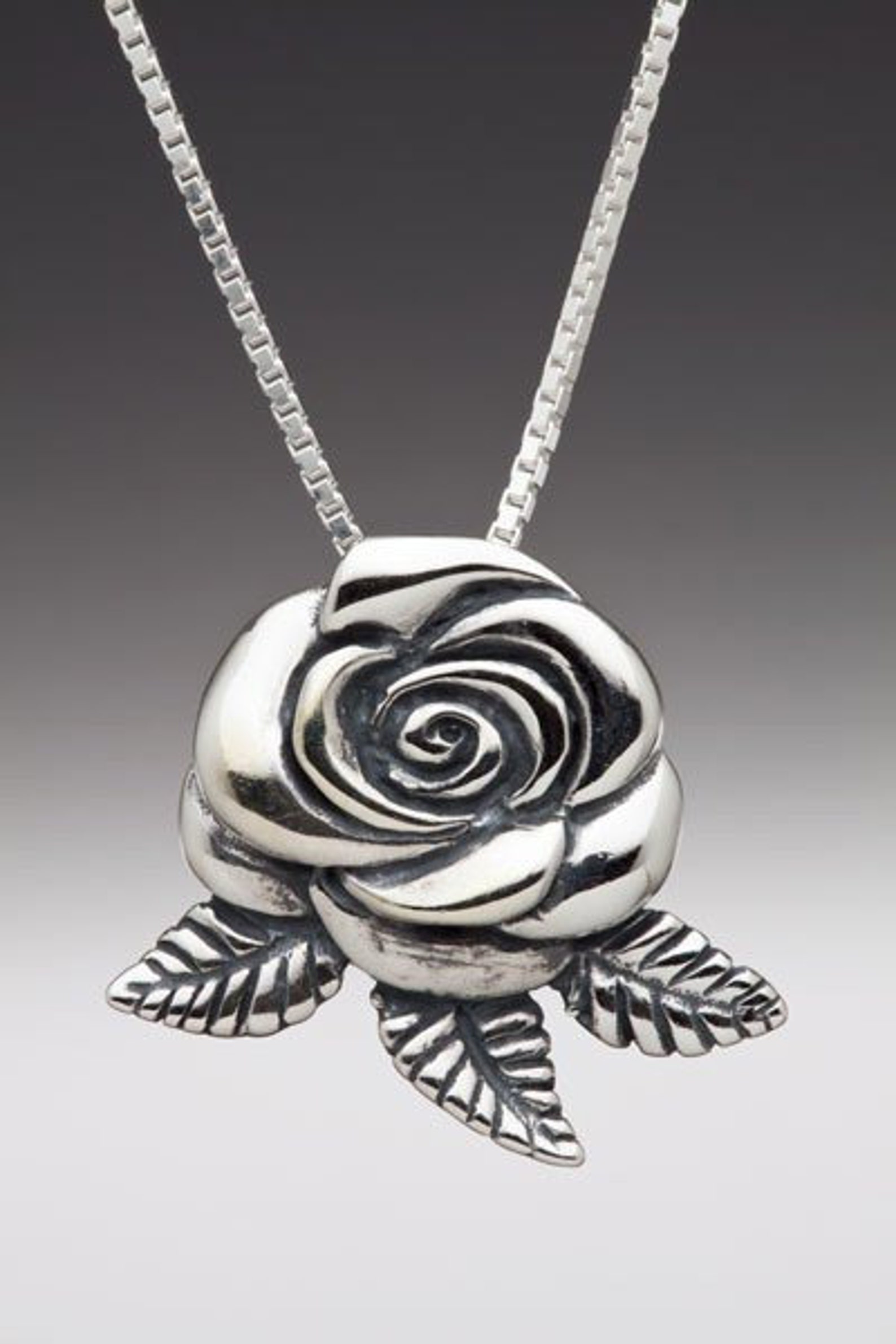 Sterling Silver Rose Necklace Silver Flower Necklace | Etsy