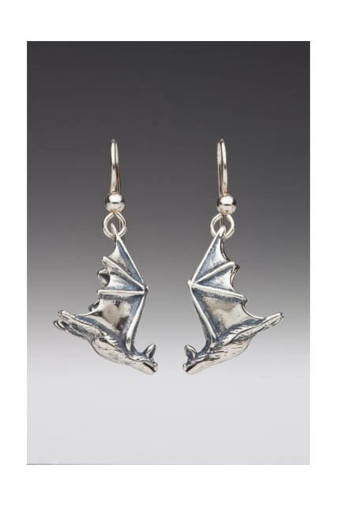 Silver Bat Earrings Soaring Bat Earrings Bat Jewelry Bat Charm Silver ...