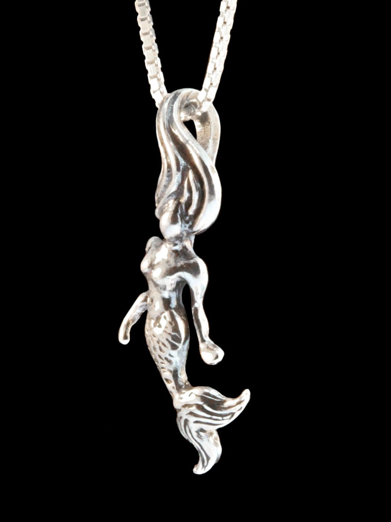 Mermaid Charm Silver Mermaid Pendant Mermaid Necklace Mermaid Jewelry ...