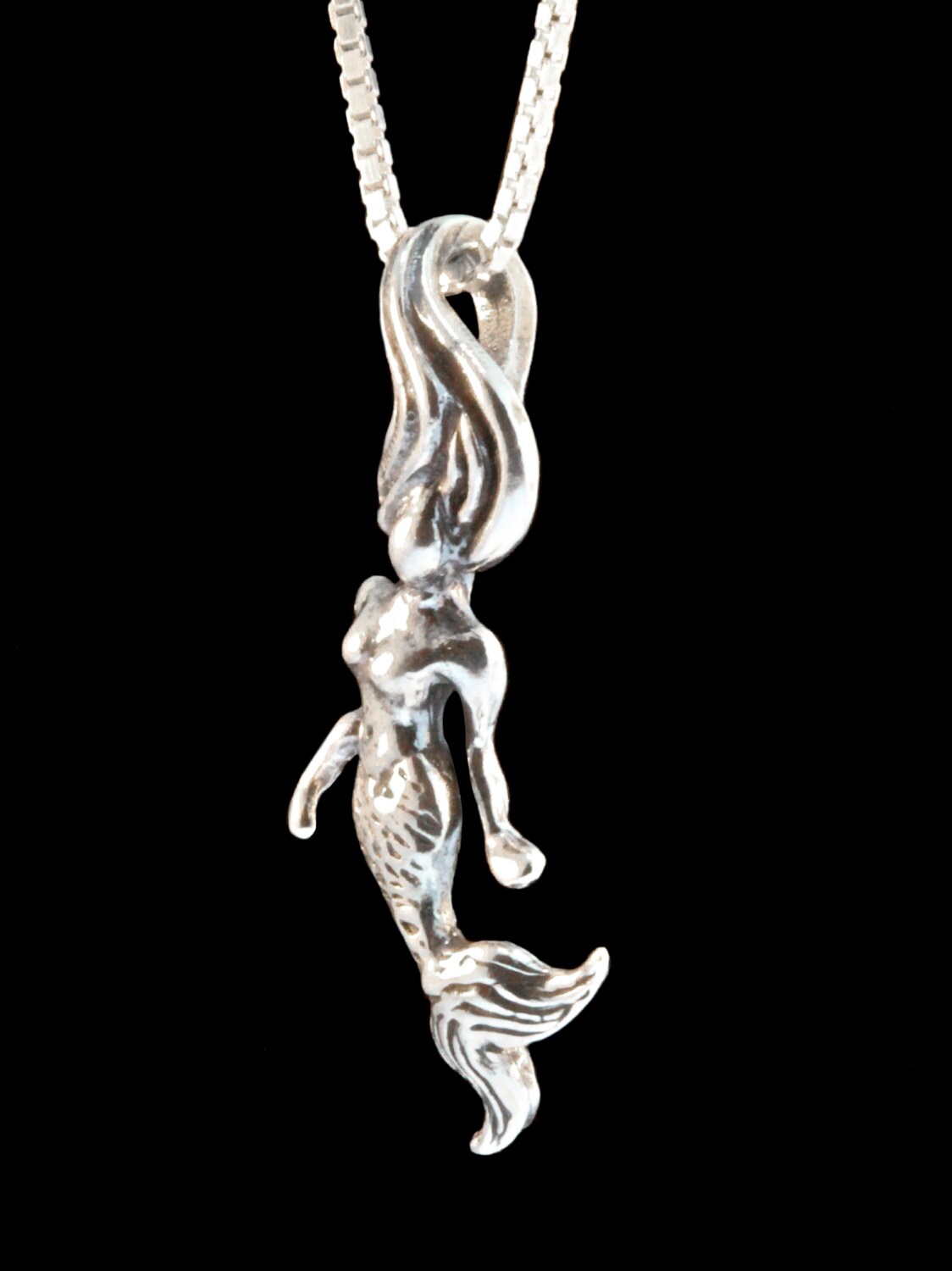 Mermaid Charm Silver Mermaid Pendant Mermaid Necklace Mermaid - Etsy