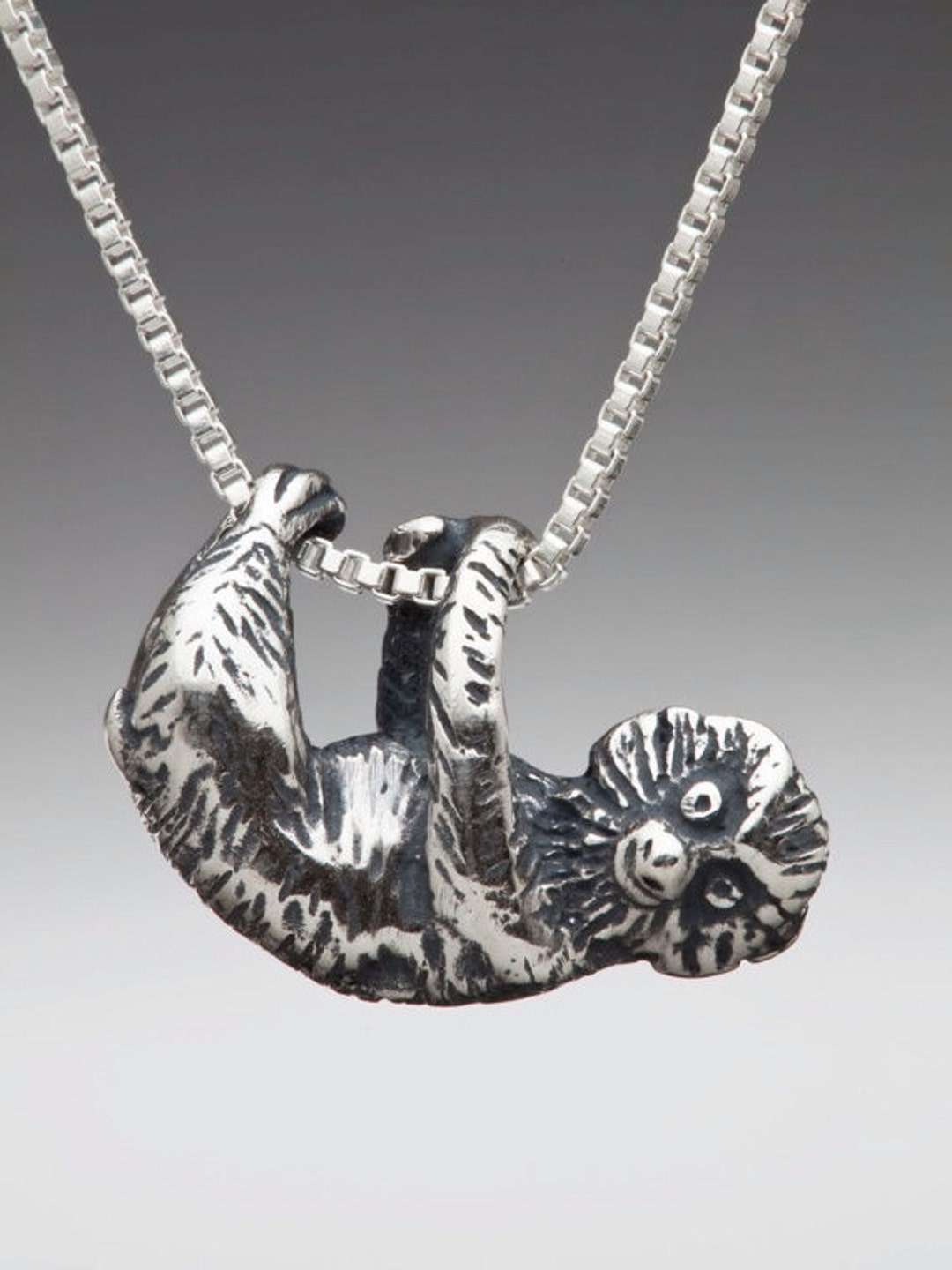 Sloth Necklace Silver - Tree Sloth Charm Tree Sloth Necklace - Sloth ...