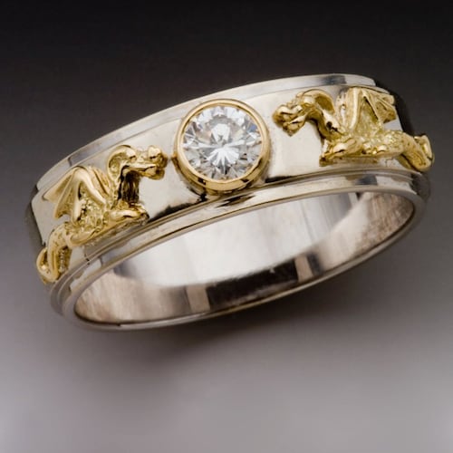 Dragon Ring Gold Wedding Ring Diamond Ring Eternity Dragon - Etsy