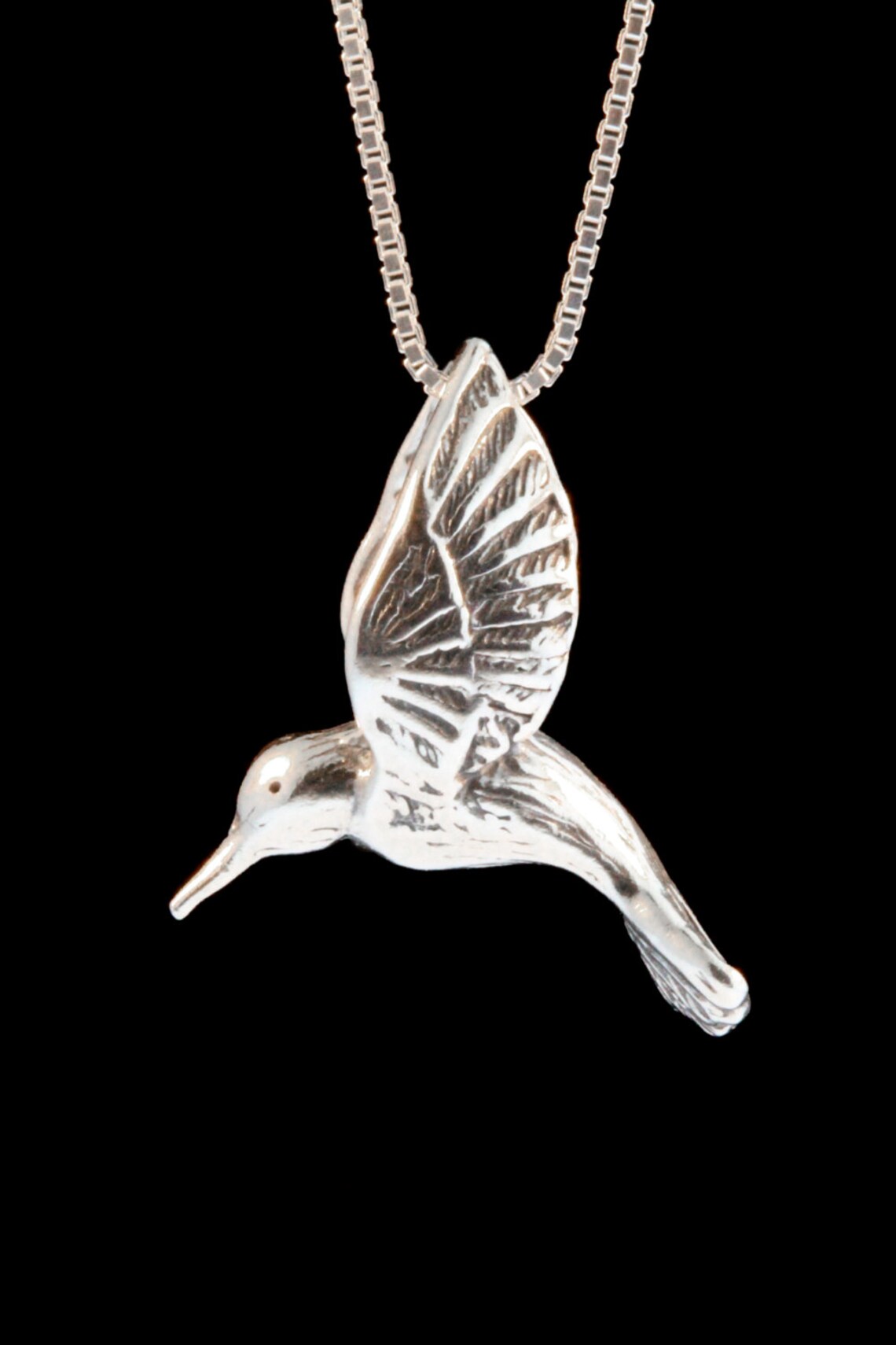 Hummingbird Pendant - Sterling Silver - Bird Necklace - Etsy