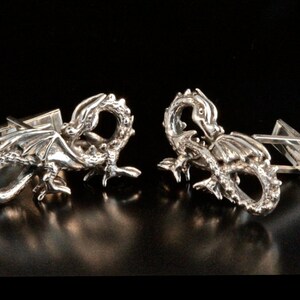 Dragon Cuff Links Dragon Cufflinks Mens Cuff Links Silver Cuff Links ...